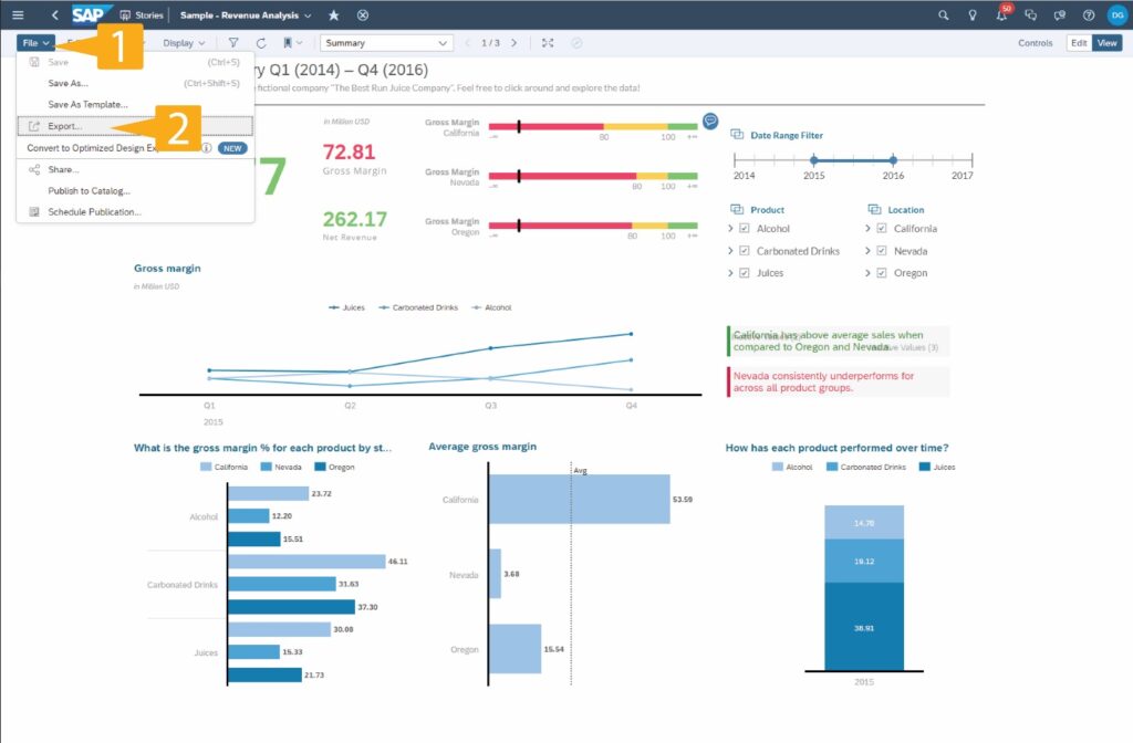 Exporting SAC Stories to PDF – Analysis Prime University