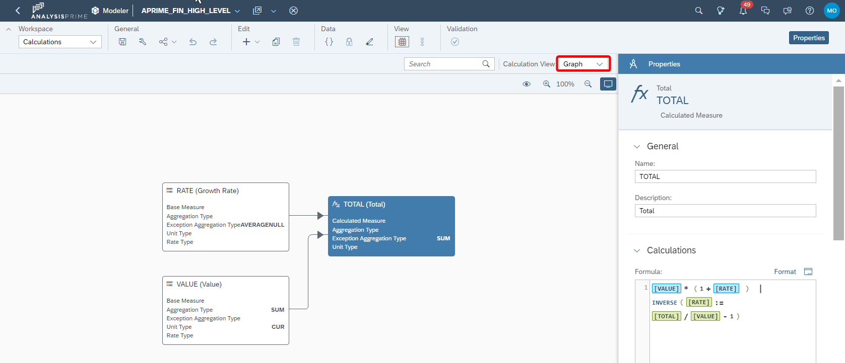Visual Representation of Relationships between Objects within the Calculation Workspace ...