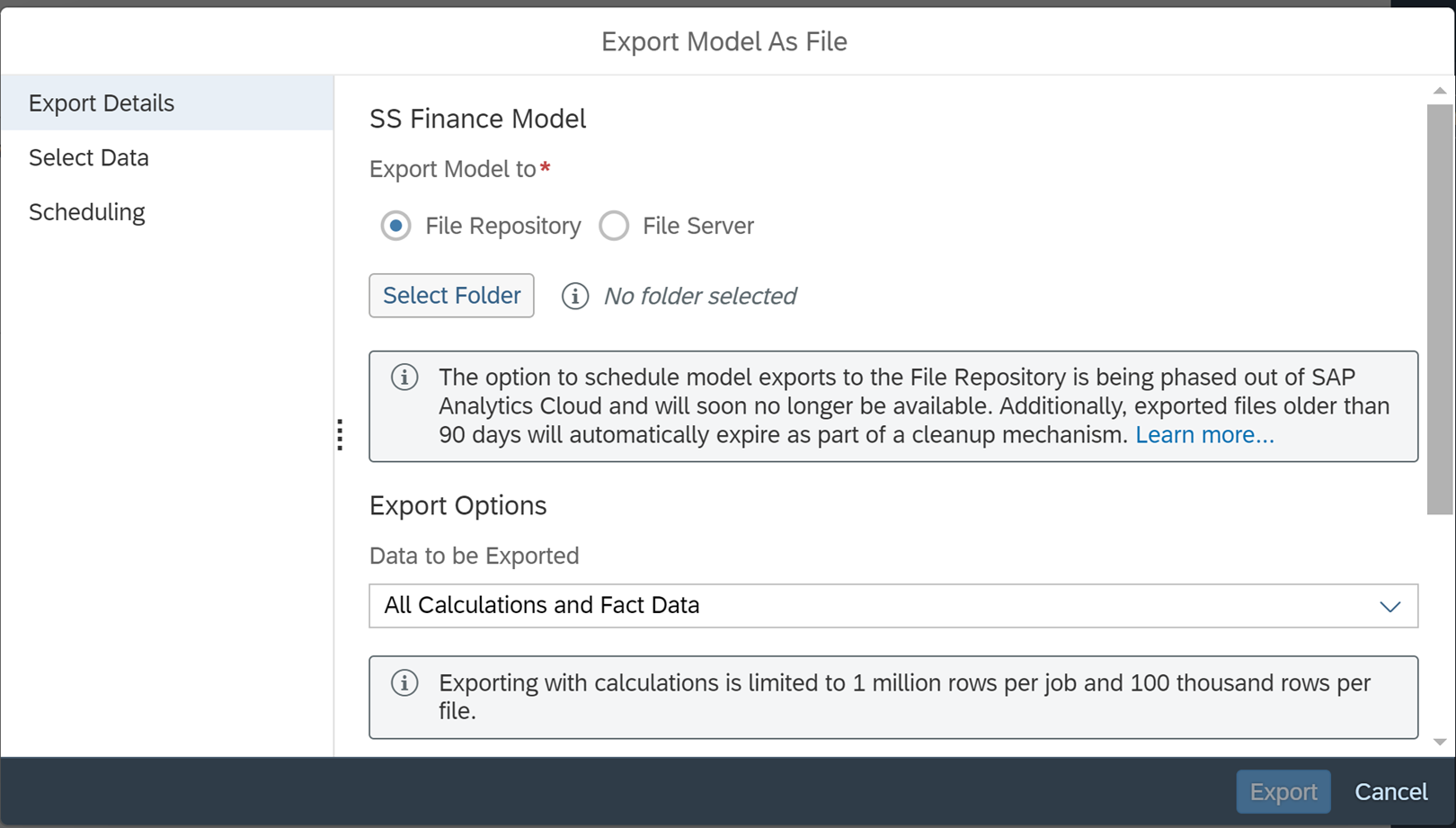 Changes to Model Exports in SAC: No More File Repository – Analysis ...